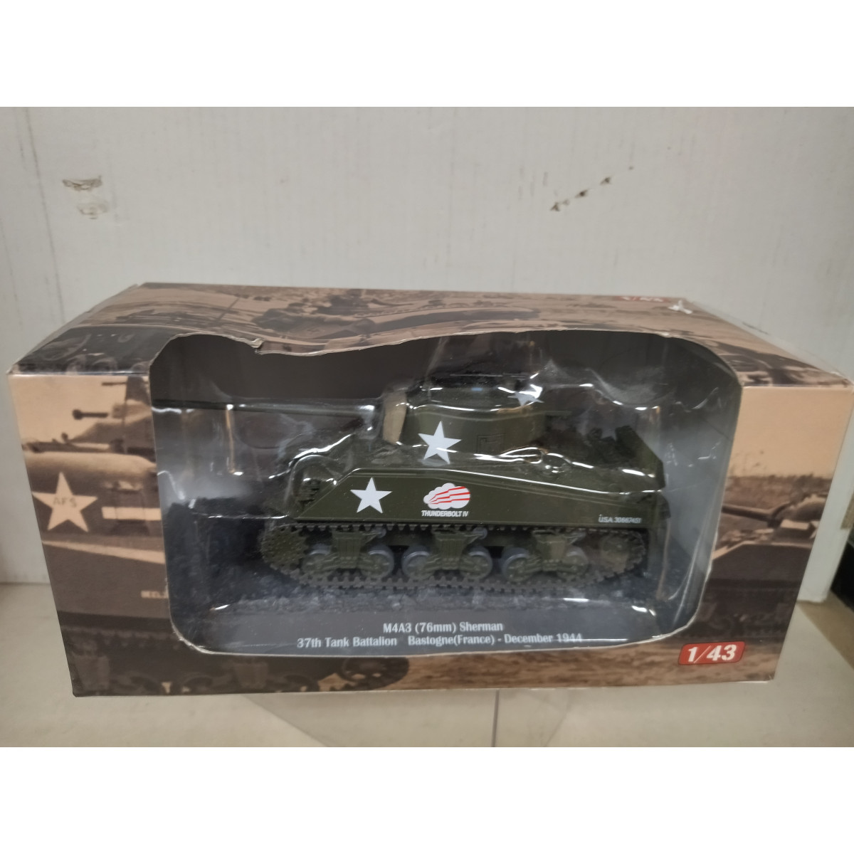 M4 A3 SHERMAN 76mm 1944 37th TANK BAT US TANKS ARMY WW 2 1:43 ALTAYA ...