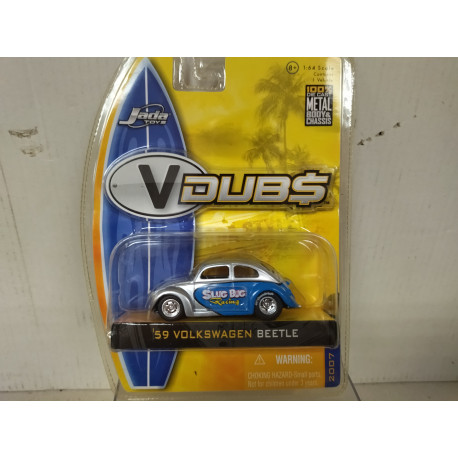 VOLKSWAGEN BEETLE 1959 SLUG BUG RACING V-DUBS 1:64 JADA - BCN STOCK CARS