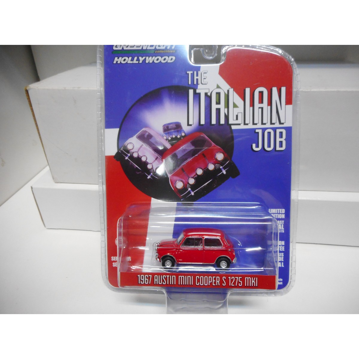 AUSTIN MINI COOPER 1967 WHITE,BLUE,RED ITALIAN JOB GREENLIGHT 1:64 ...