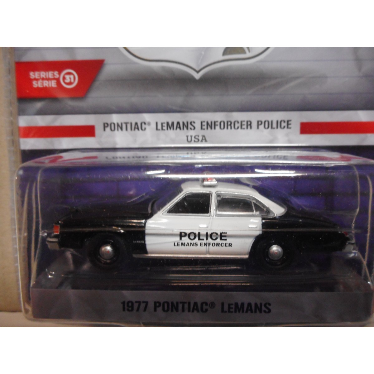 US POLICE PONTIAC LEMANS 1977 ENFORCER 1:64 GREENLIGHT - BCN STOCK CARS