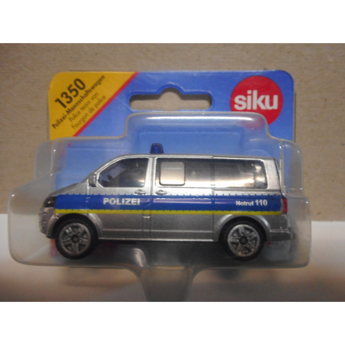 VOLKSWAGEN T5 TRANSPORTER POLIZEI/POLICE 1:55 SIKU 1350 - BCN STOCK CARS