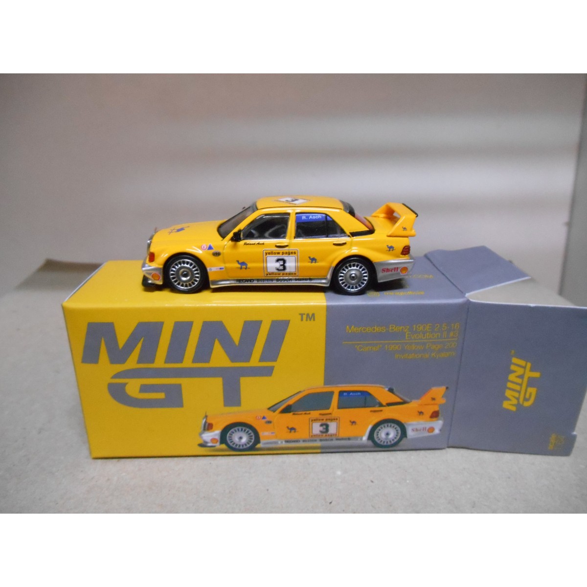 MERCEDES-BENZ 190 E 2.5-16 EVO II CAMEL YELLOW 1:64 MINI GT - BCN STOCK ...
