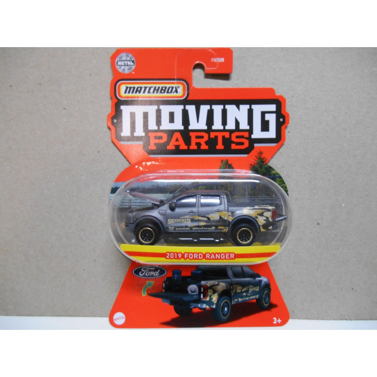 FORD RANGER 2019 SKYJACKER MOVING PARTS 1:64 MATCHBOX - BCN STOCK CARS