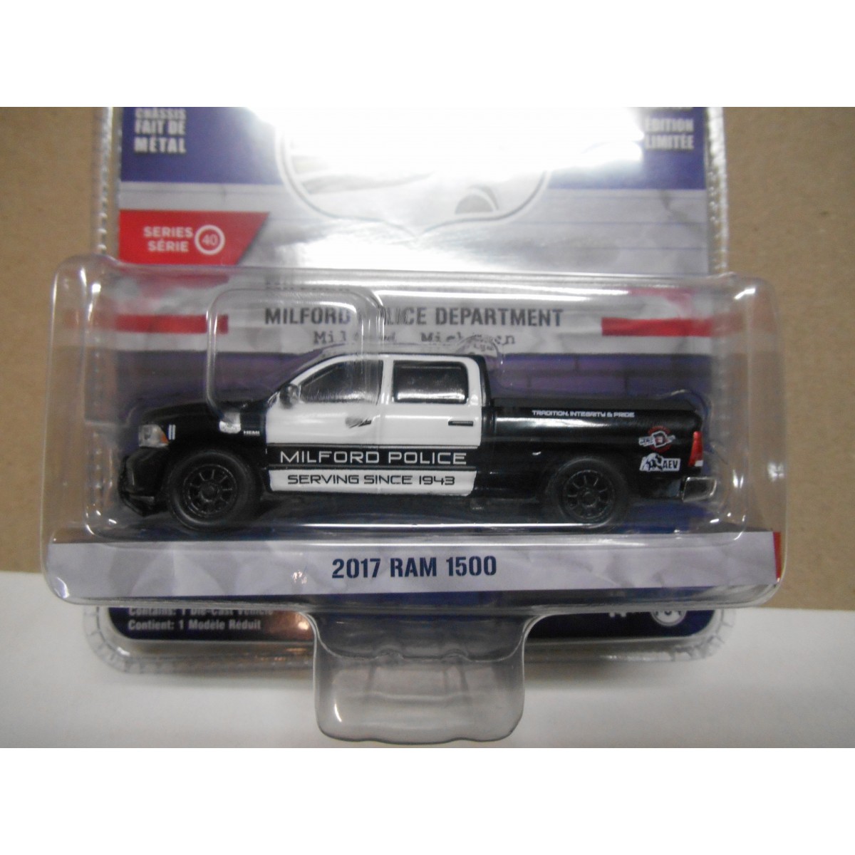 US POLICE RAM 1500 2017 MILFORD 1:64 GREENLIGHT - BCN STOCK CARS