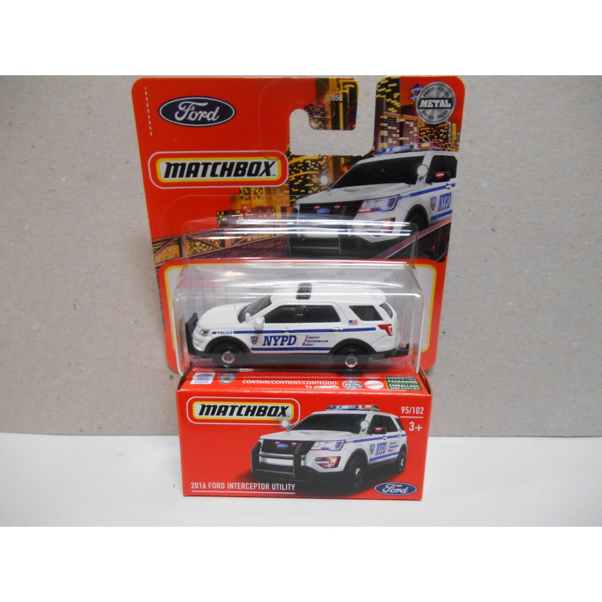 FORD INTERCEPTOR UTILITY NYPD ESCOGER/CHOOSE/CHOISIR 1:64 MATCHBOX ...
