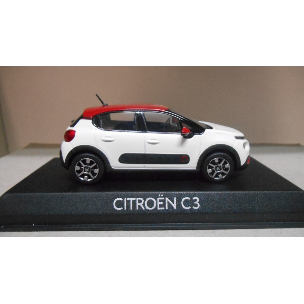 CITROEN C3 2016 BLANC TOIT ROUGE 1:43 DEALER NOREV - BCN STOCK CARS