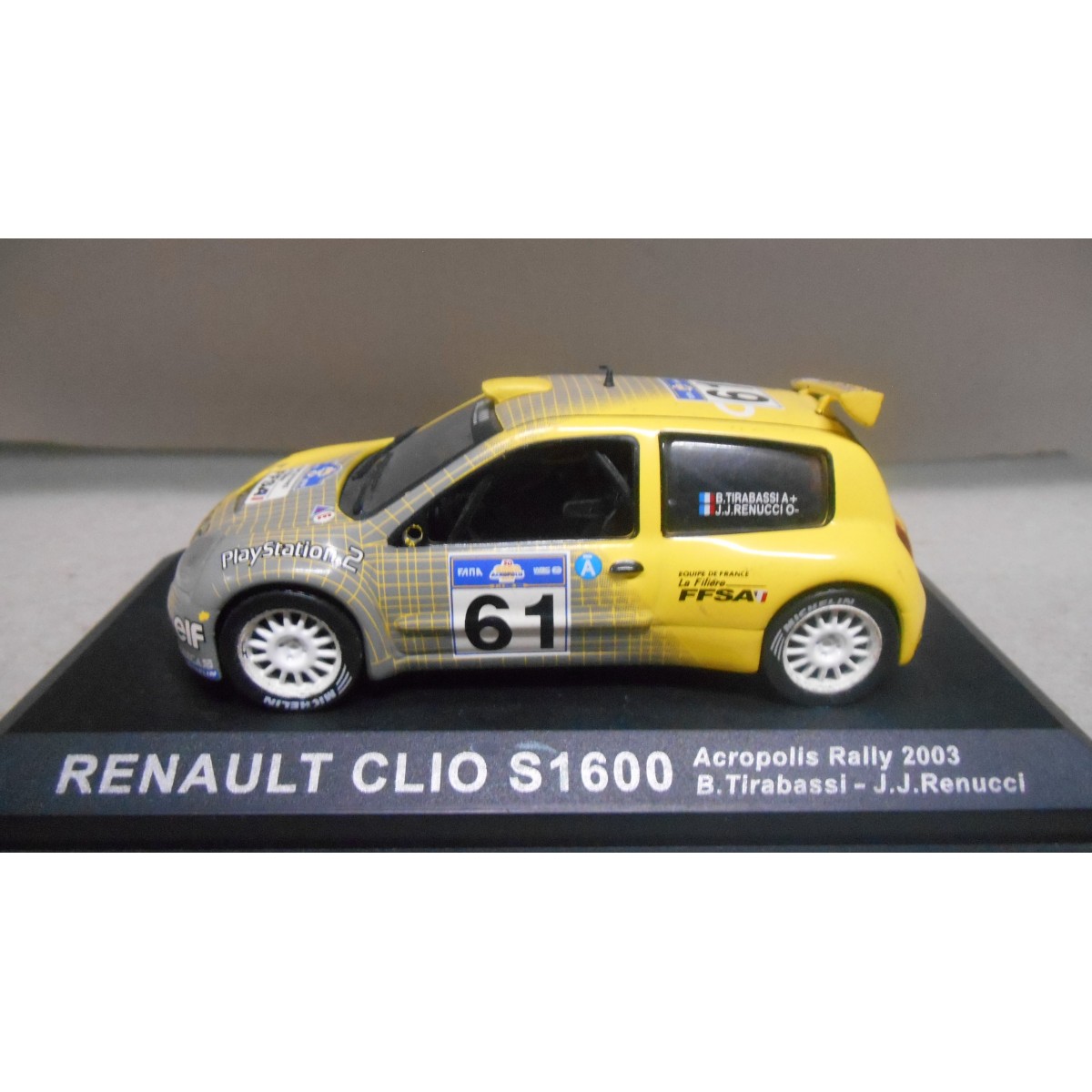 RENAULT CLIO S1600 RALLY ACROPOLIS 2003 TIRABASSI 1:43 ALTAYA IXO ...