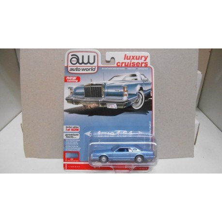 LINCOLN CONTINENTAL MARK V BLUE 1:64 AUTO WORLD BLISTER MAL/V FOTO ...