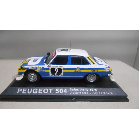 PEUGEOT 504 RALLY SAFARI 1976 J.-P.NICOLAS 1:43 ALTAYA IXO - BCN STOCK CARS