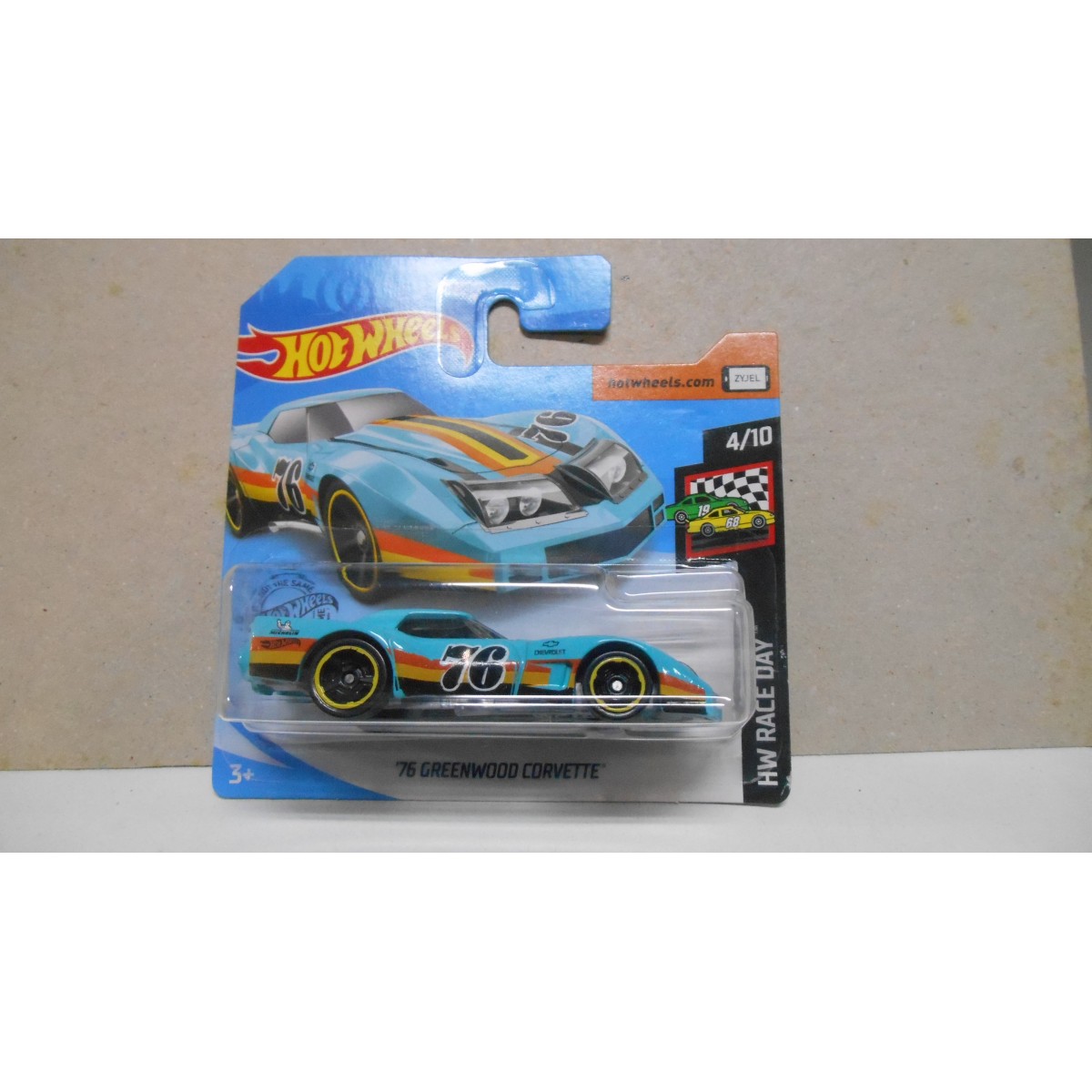CHEVROLET CORVETTE C3 GREENWOOD 1976 n76 4/10 RACE DAY 1:64 HOT WHEELS ...