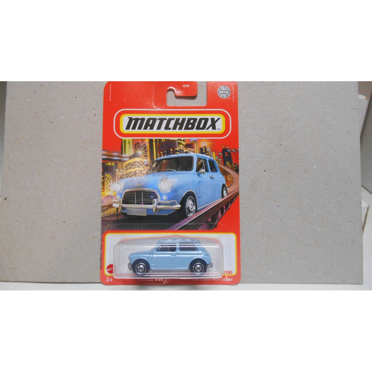 AUSTIN MINI COOPER 1964 BLUE USA CARD 1:64 MATCHBOX - BCN STOCK CARS