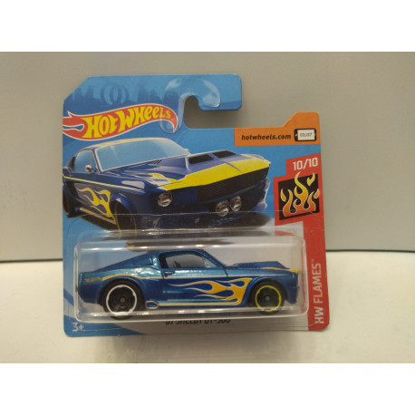 SHELBY GT-500 1967 BLUE 10/10 FLAMES 1:64 HOT WHEELS - BCN STOCK CARS
